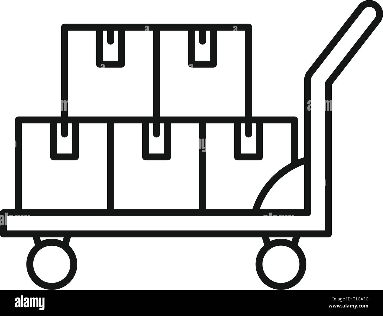 Delivery box cart icon. Outline delivery box cart vector icon for web ...