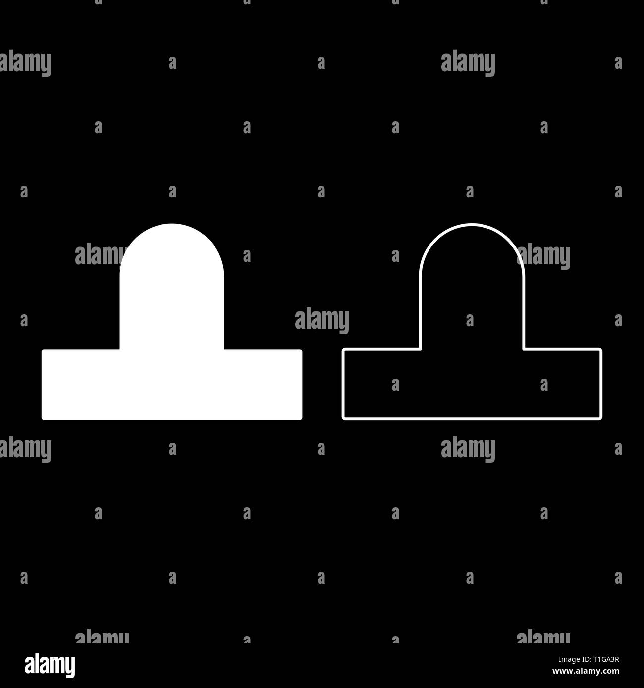 Bit aero hockey icon set white color vector illustration flat style ...