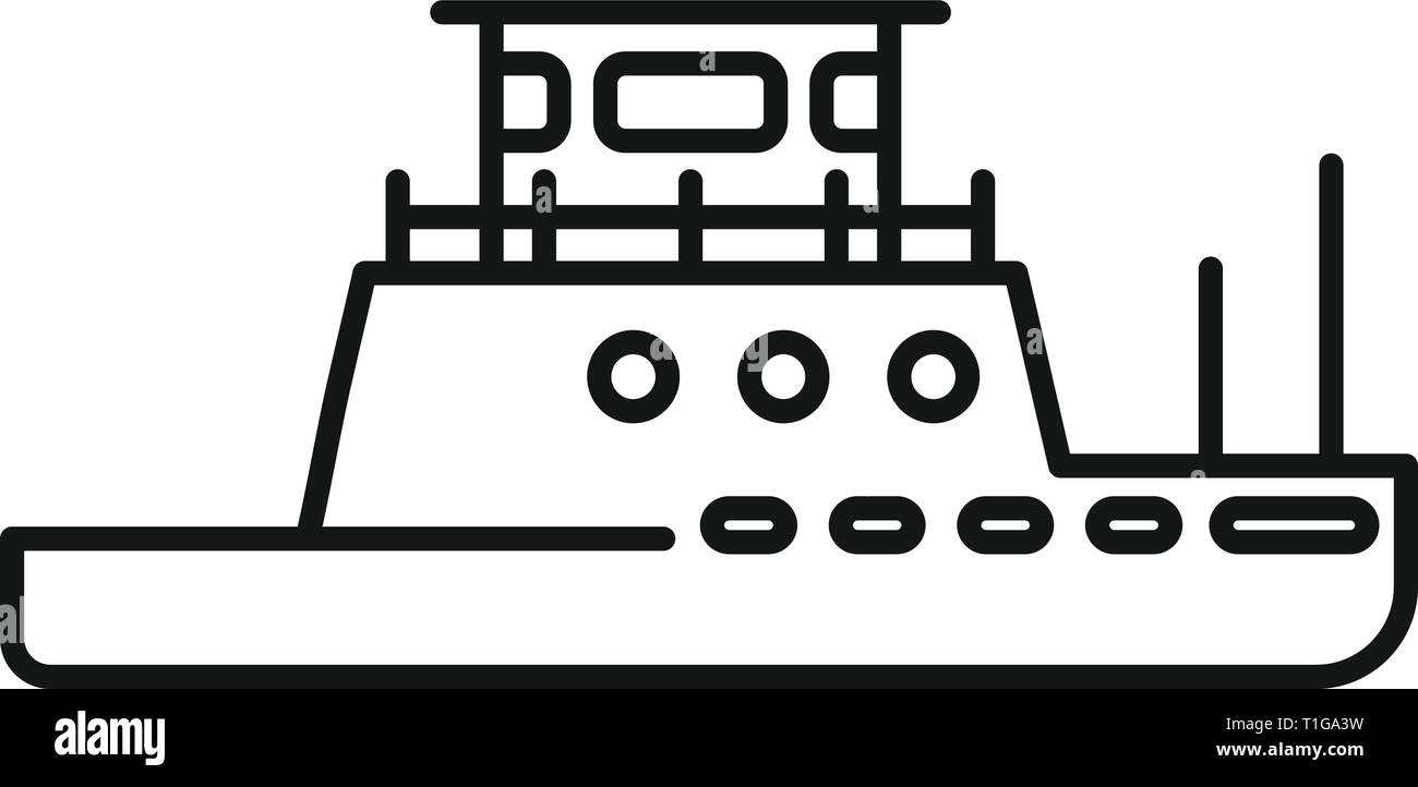 Tug boat icon. Outline tug boat vector icon for web design isolated on ...