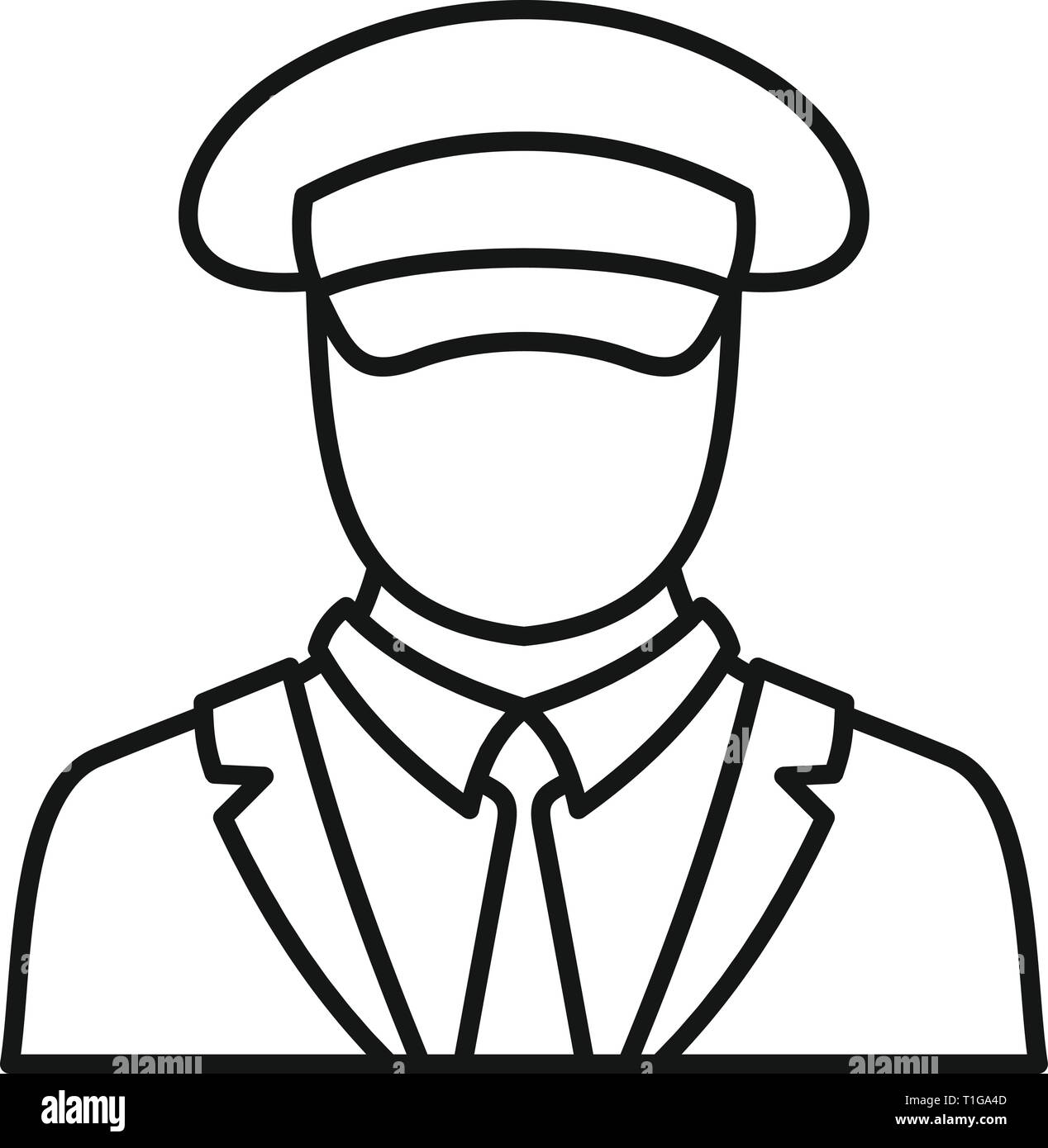 Ship captain icon. Outline ship captain vector icon for web design ...