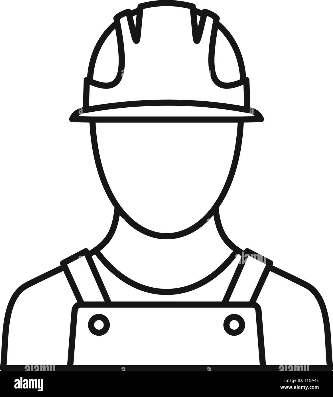 Port cargo worker icon. Outline port cargo worker vector icon for web ...