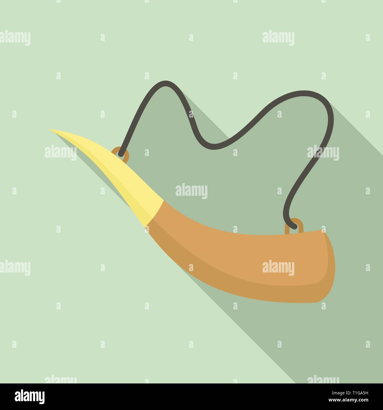Hunting horn icon. Flat illustration of hunting horn vector icon for ...