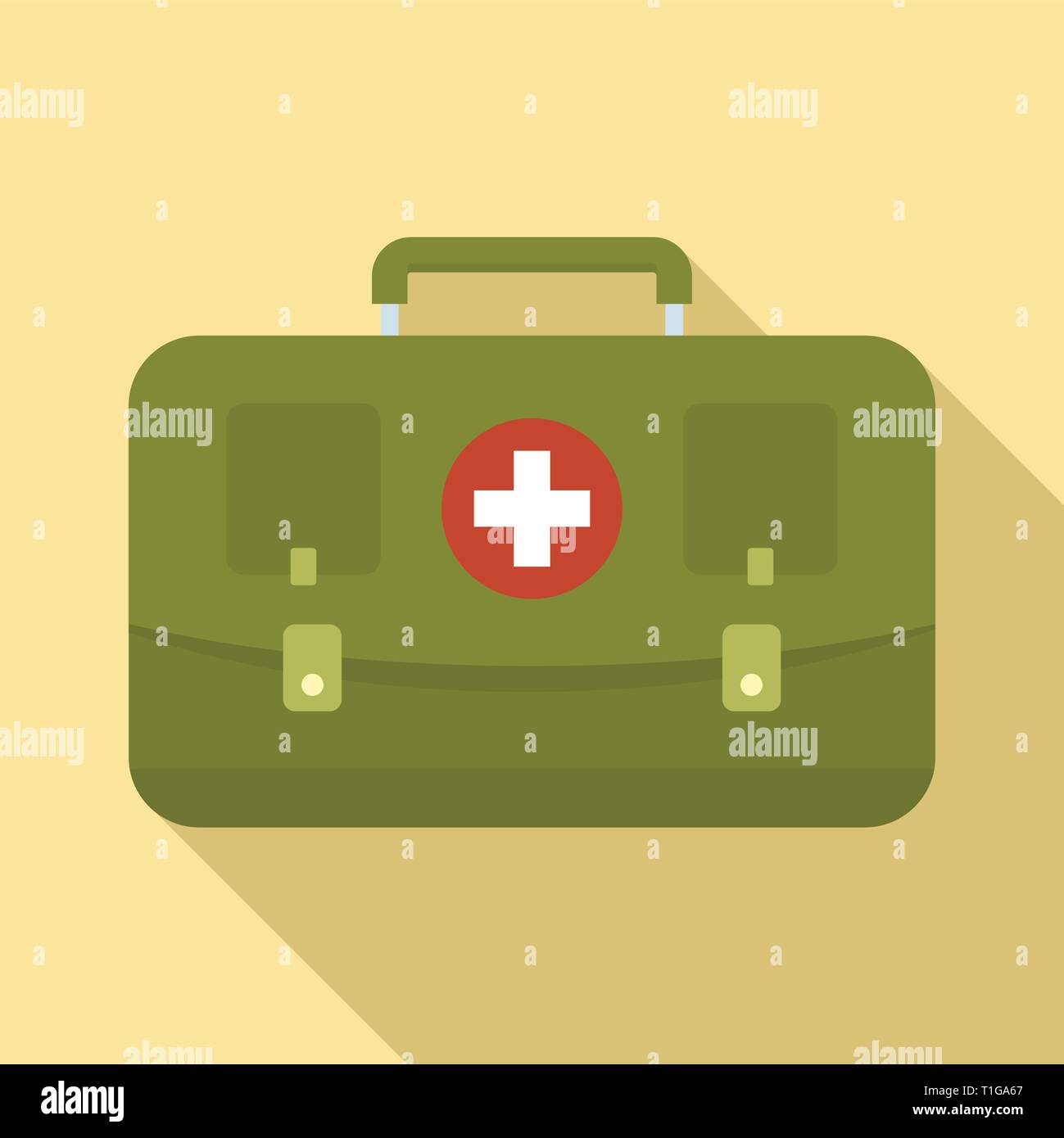 Hunting first aid kit icon. Flat illustration of hunting first aid kit ...