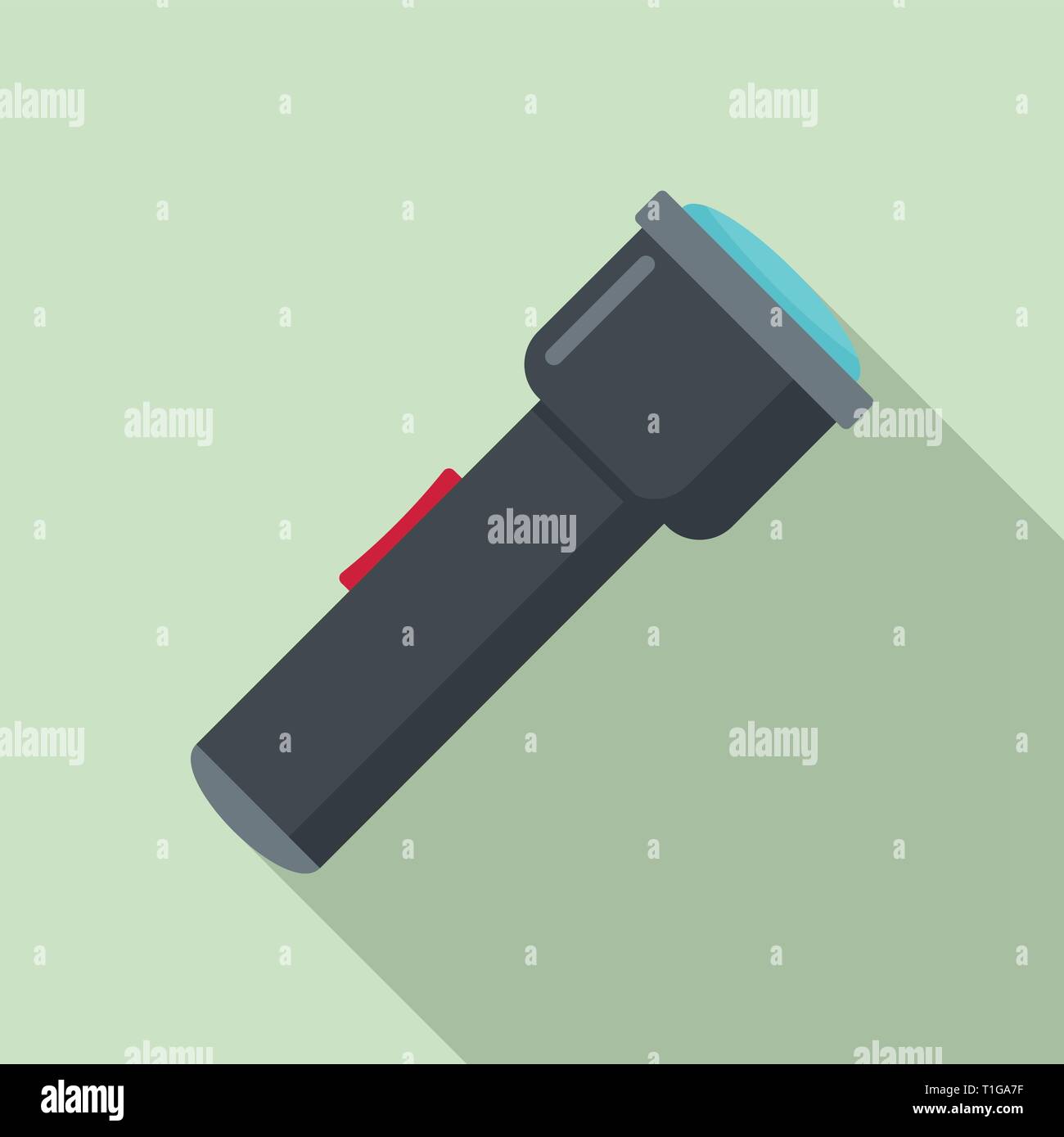 Hunter flashlight icon. Flat illustration of hunter flashlight vector ...