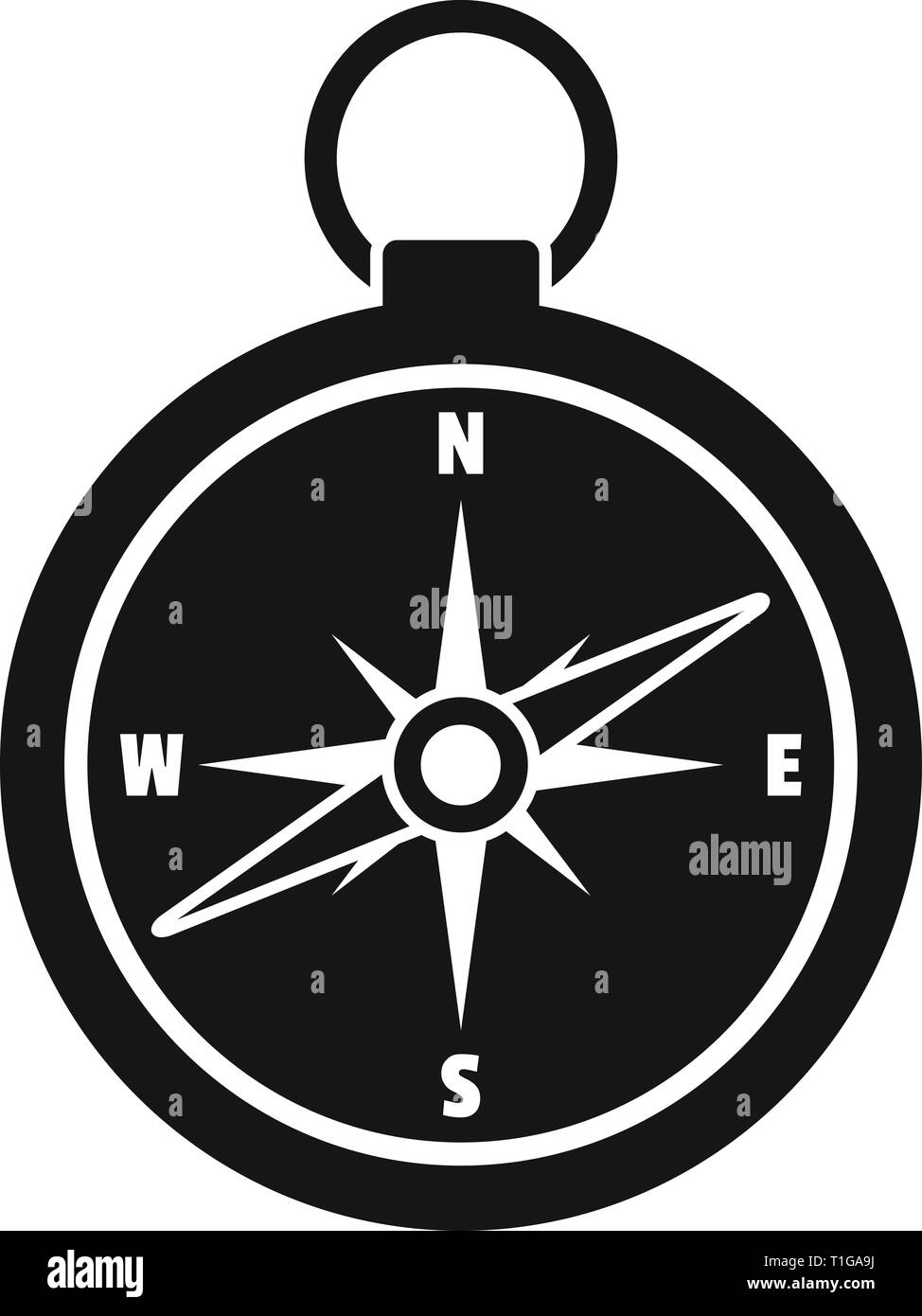 Hunting compass icon. Simple illustration of hunting compass vector ...