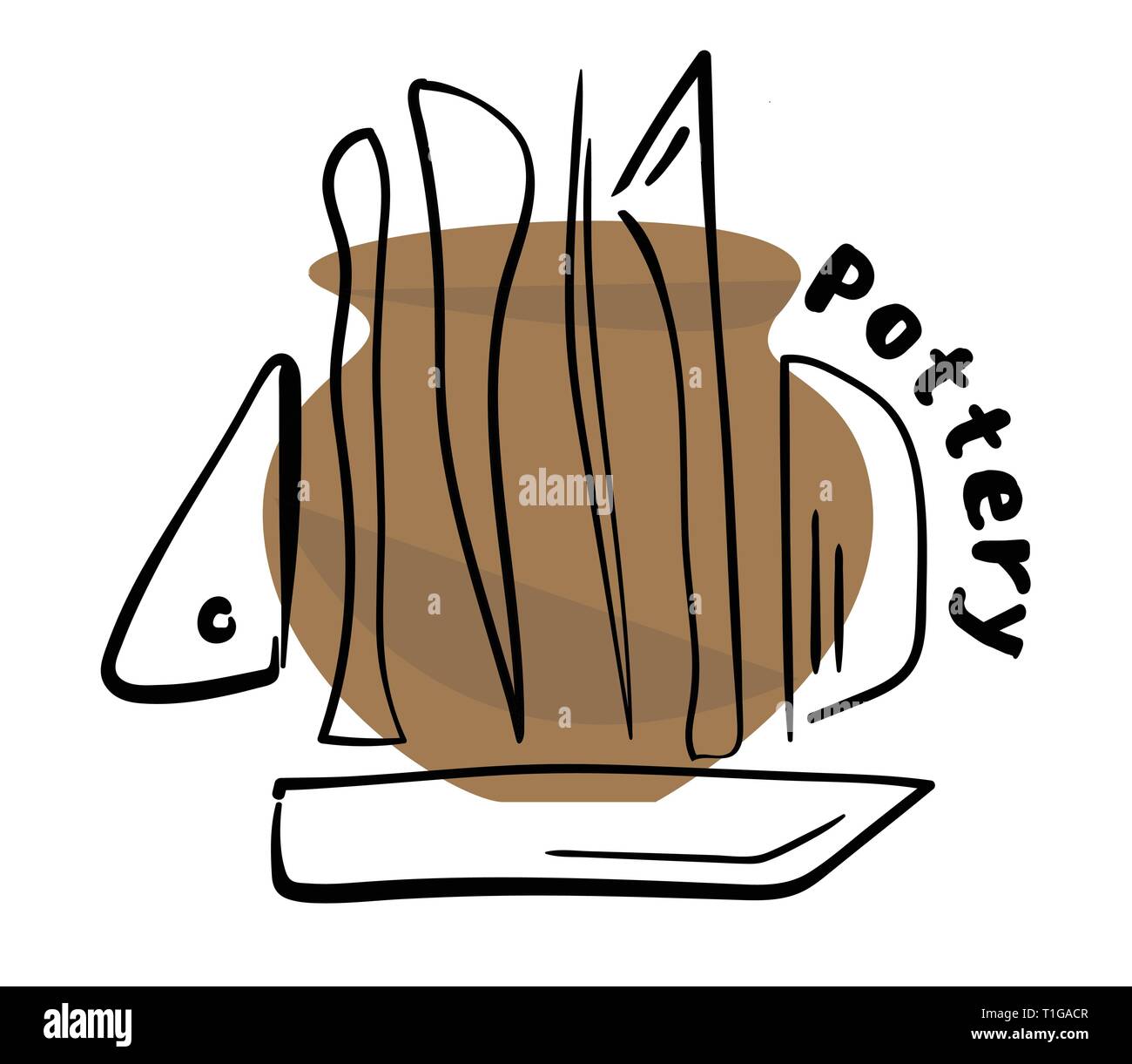 Old pottery tools Stock Vector Images - Alamy