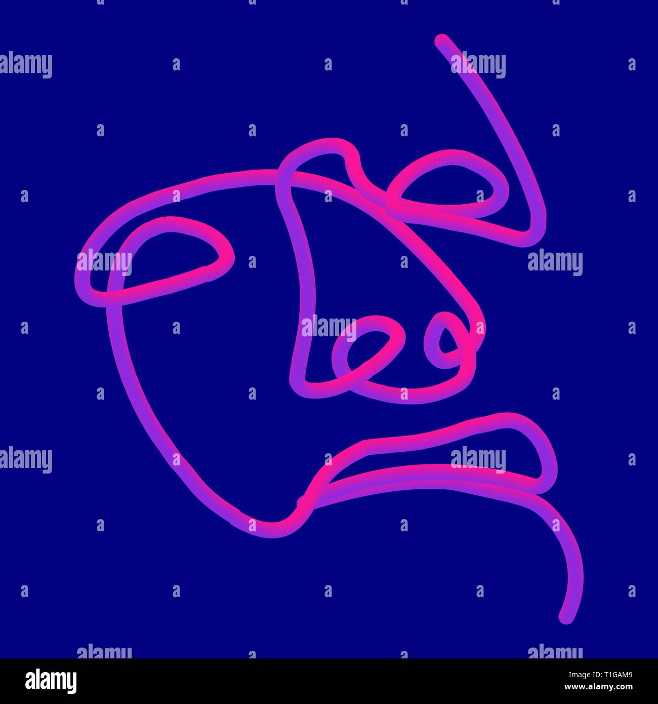 Single line art illustration person Stock Vector Images - Alamy