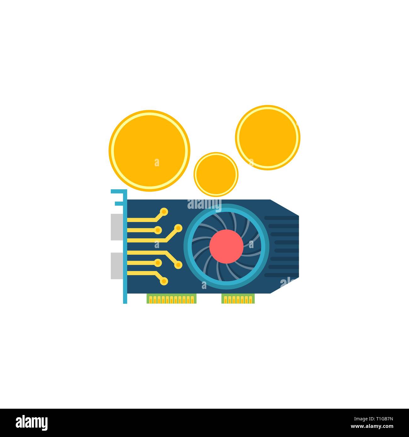 GPU Mining. GPU Mining Vector Flat Icon Isolated on White Background Stock Vector Image & Art ...