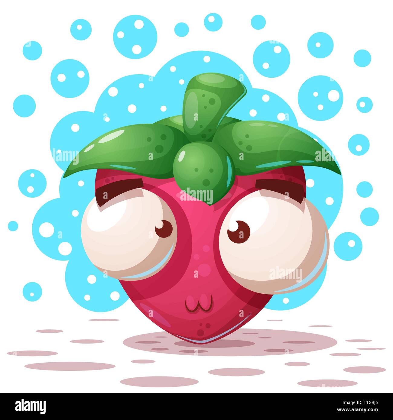Cute, crazy strawberry - cartoon illustration Stock Vector Image & Art ...