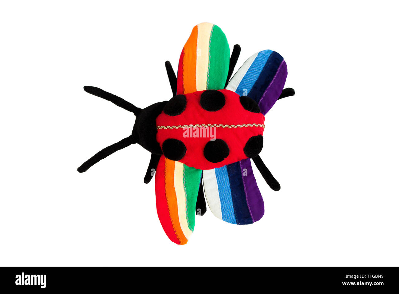 Ladybug sewn by hand based on children's pattern. rainbow wings ...