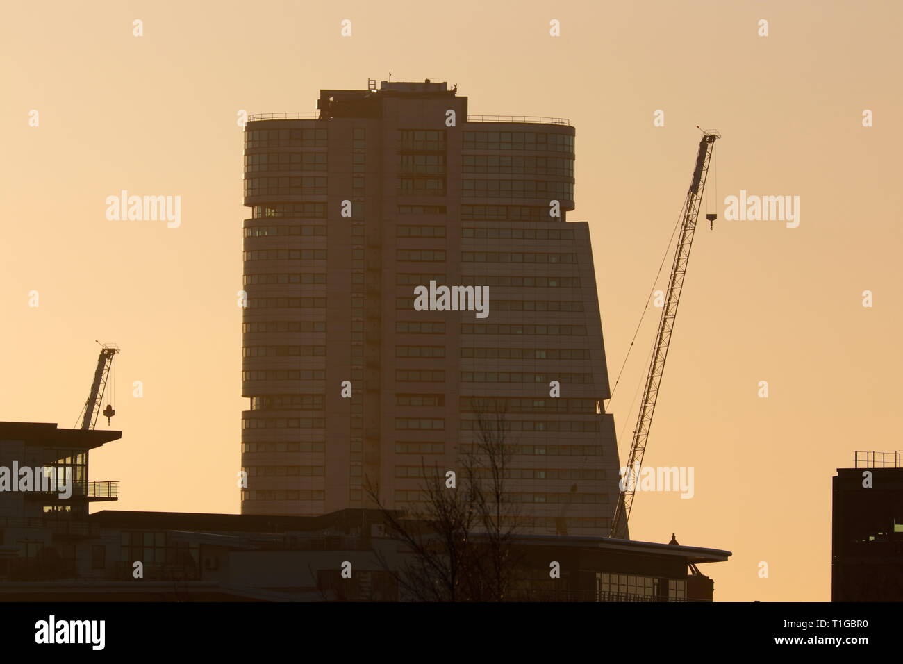 Silhouette of Bridgewater Place in Leeds, which is the 2nd tallest ...