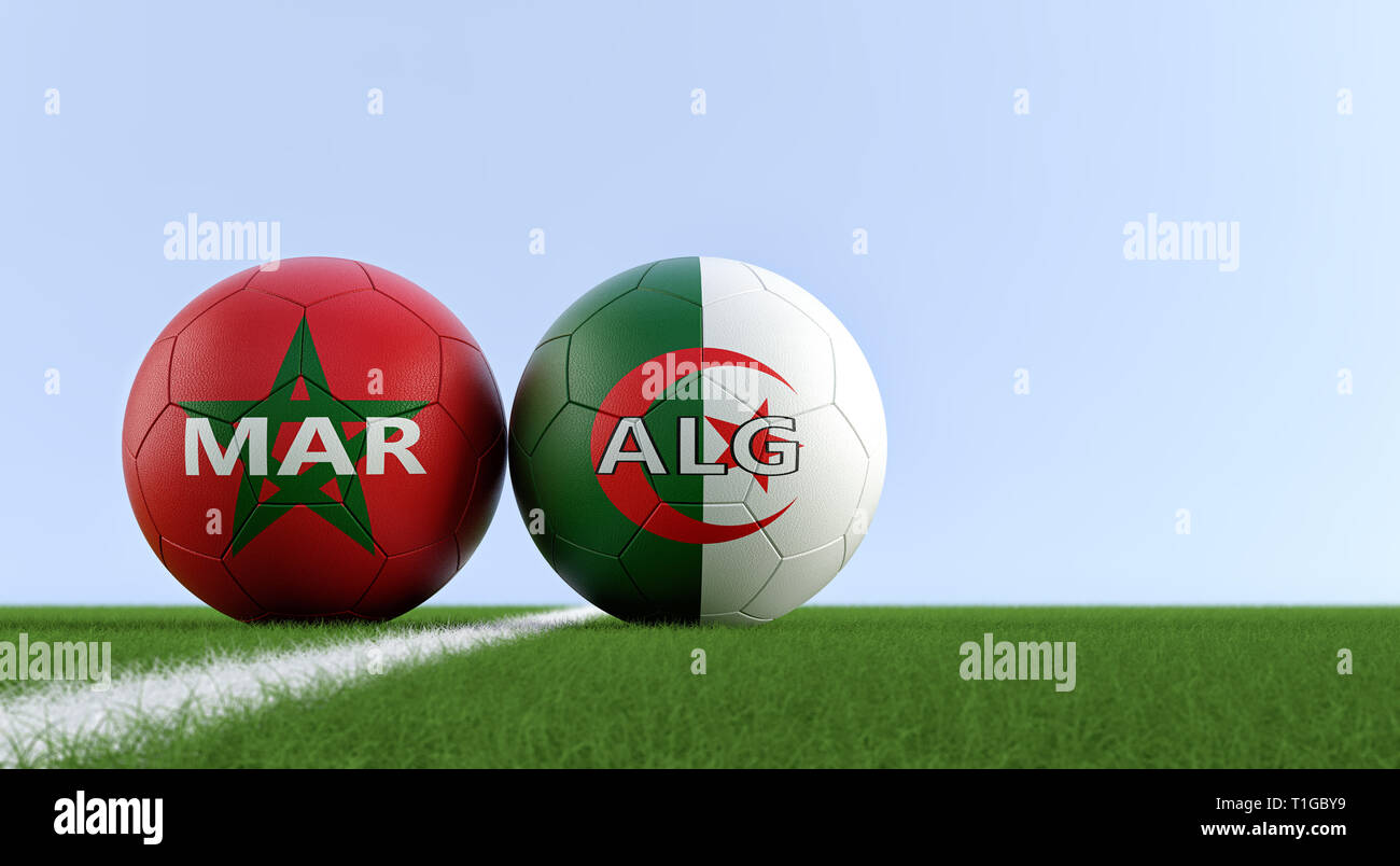 Morocco vs. Algeria Soccer Match - Soccer balls in Moroccos and ...