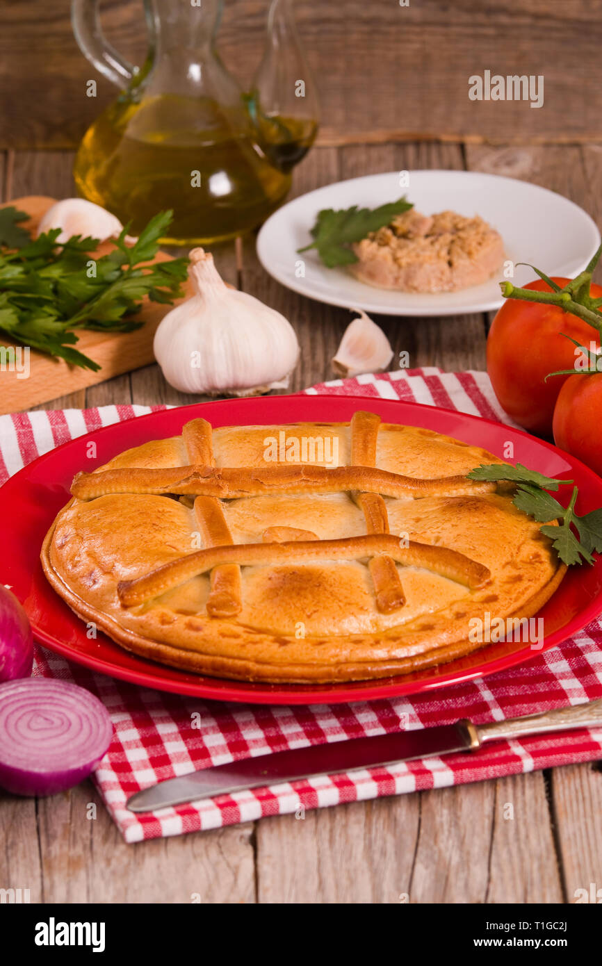 Spanish tuna pie Stock Photo - Alamy