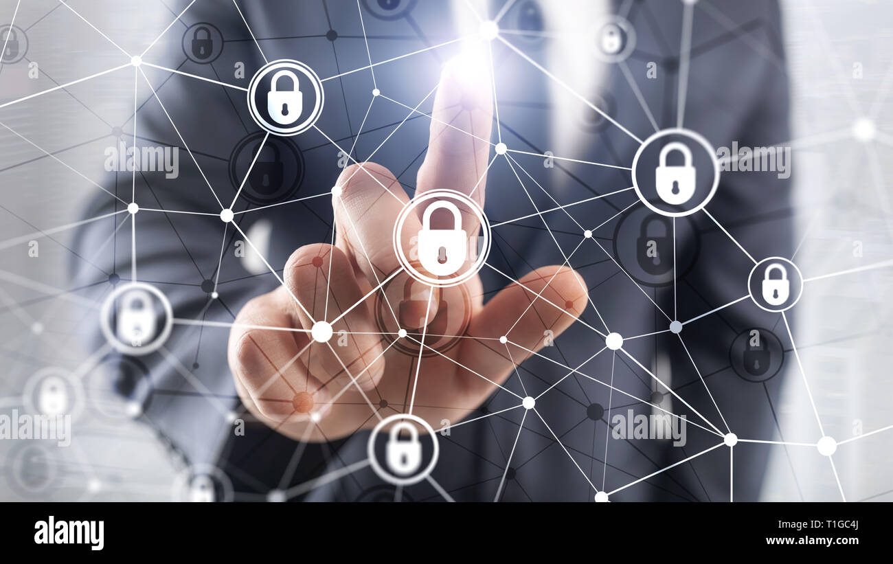 Cyber security, information privacy, data protection concept on modern ...