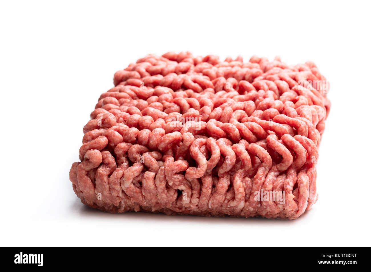 Fresh raw minced beef isolated on white Stock Photo - Alamy