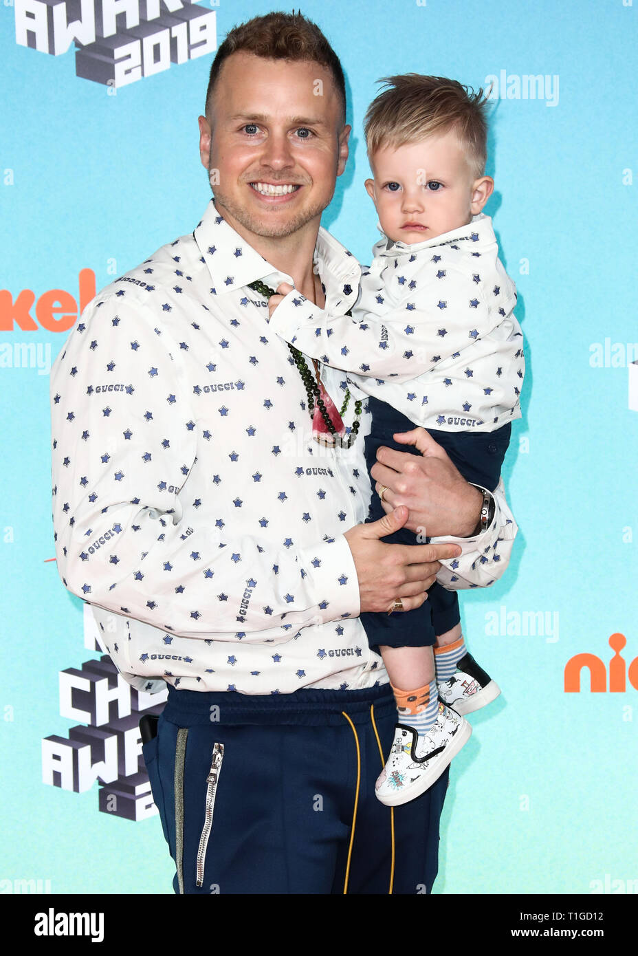 LOS ANGELES, CA, USA - MARCH 23: Spencer Pratt and Gunner Stone arrive ...