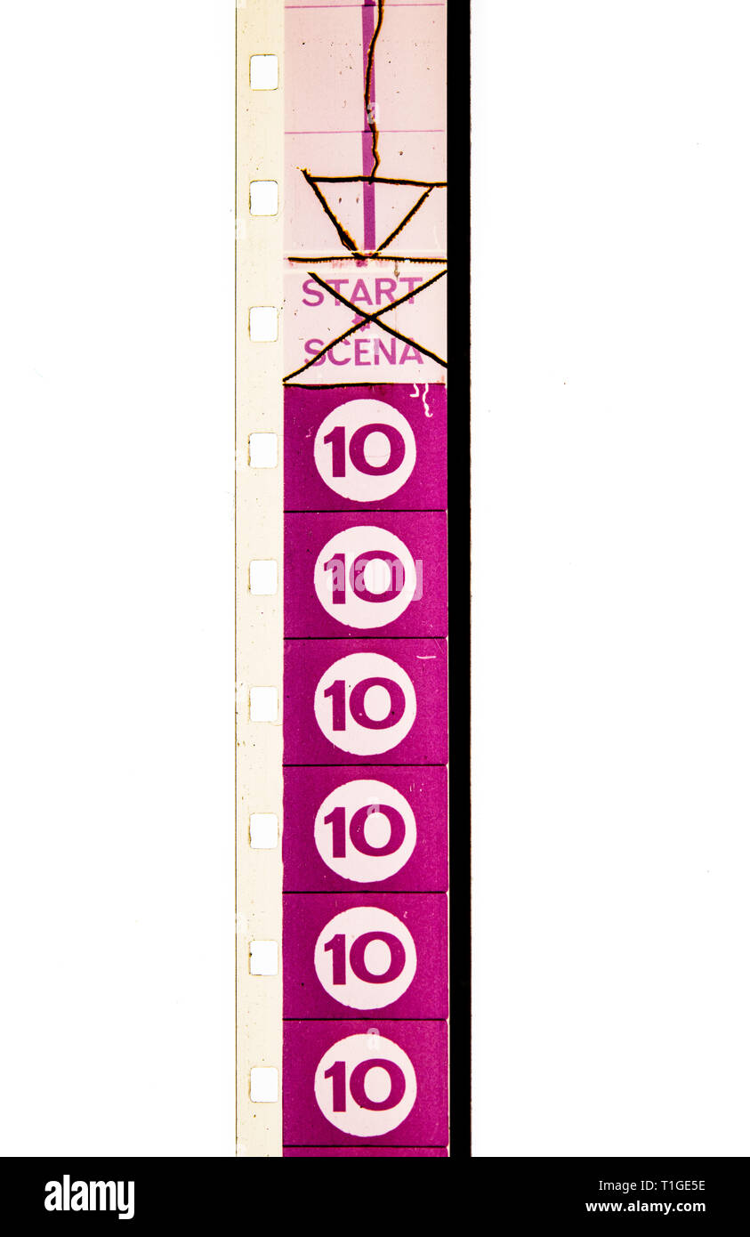 Movie film strip, numbers hi-res stock photography and images - Alamy