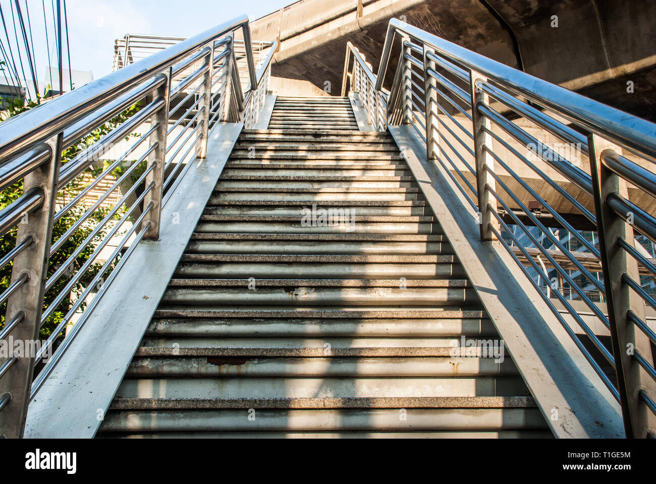 Stairs, walkway to BTS station, Chong Nonsi, Bangkok Stock Photo - Alamy