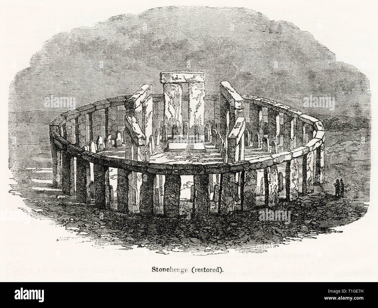 Stonehenge (restored), Illustration from John Cassell's Illustrated ...