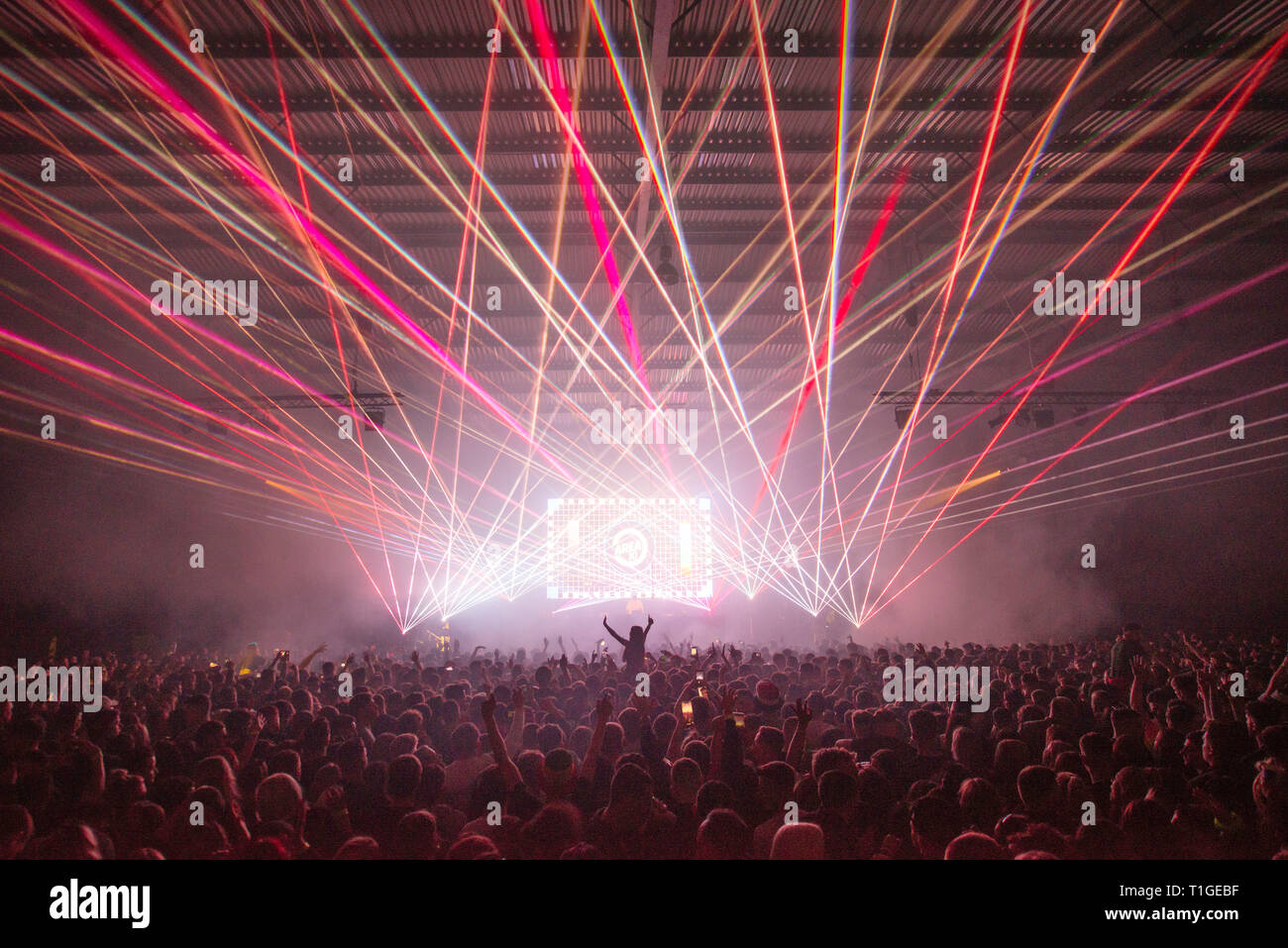 Splott warehouse, Cardiff, Wales, United Kingdom, 10/03/19 UK house DJ ...