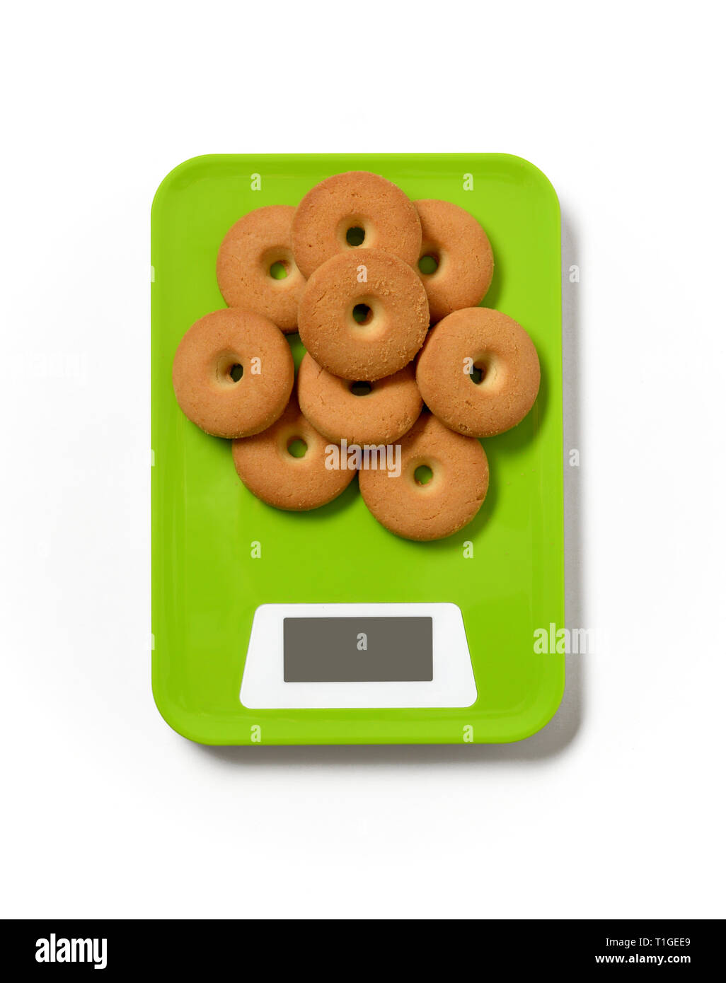 pile of cookies on the scale for food - closeup Stock Photo - Alamy