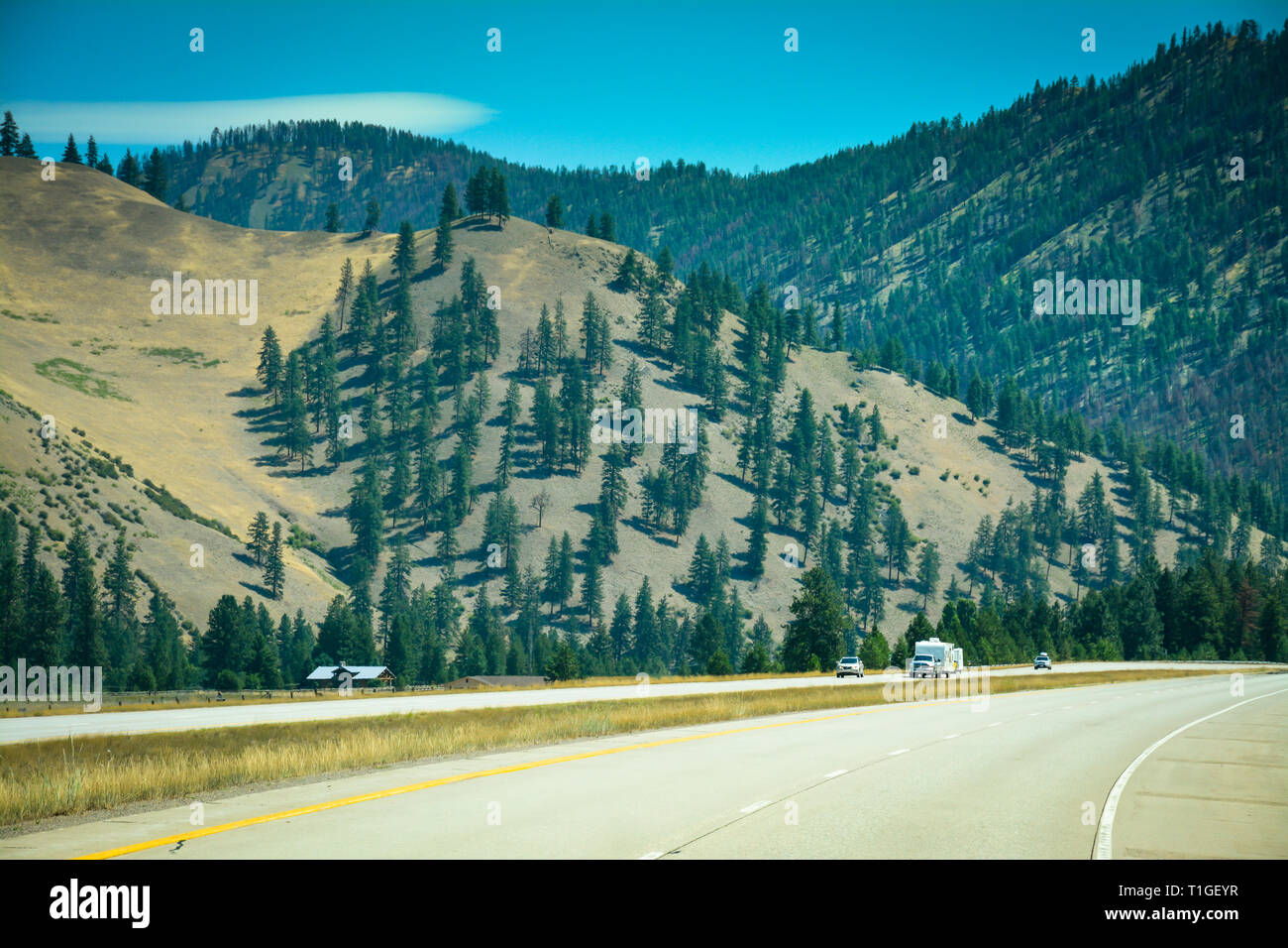 Interstate 90 mountains hi-res stock photography and images - Alamy