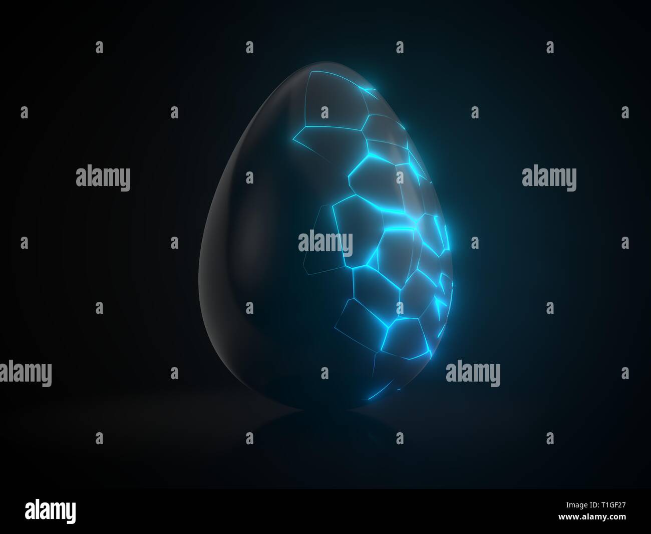 easter egg. alien with glowing cracks. 3d illustration Stock Photo - Alamy