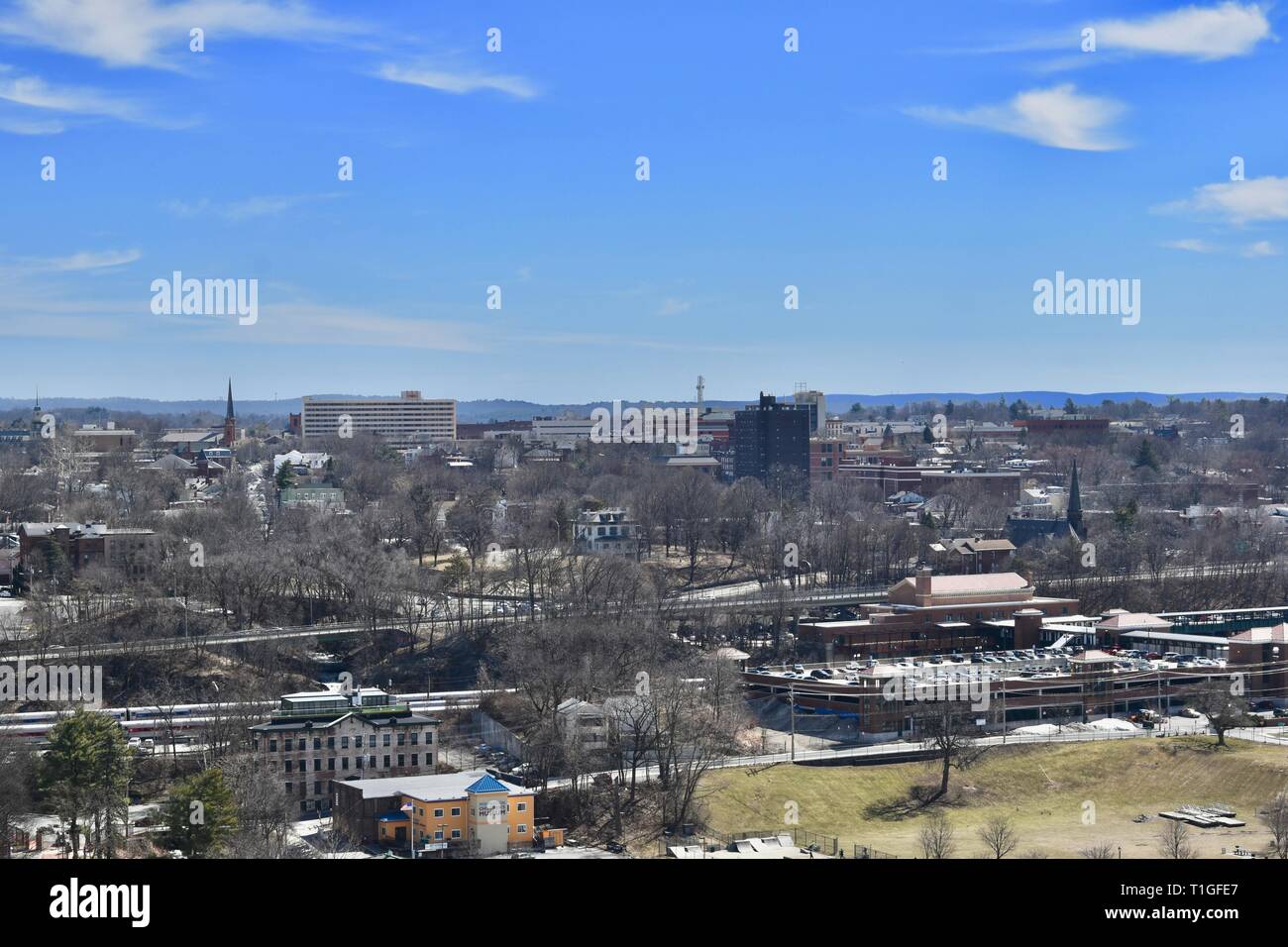 View of Poughkeepsie and the Hudson River as seen from the Walkway Over ...