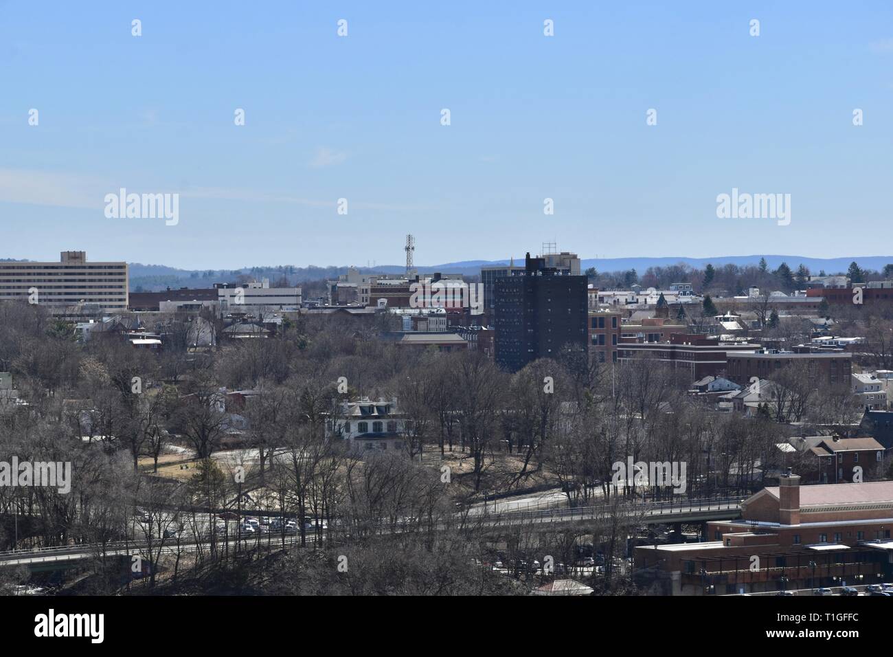 View of Poughkeepsie and the Hudson River as seen from the Walkway Over ...