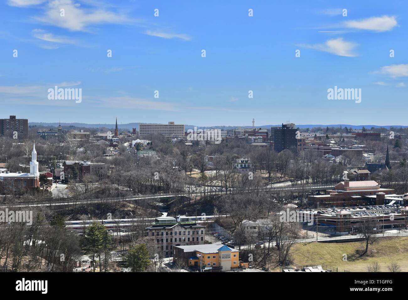 View of Poughkeepsie and the Hudson River as seen from the Walkway Over ...