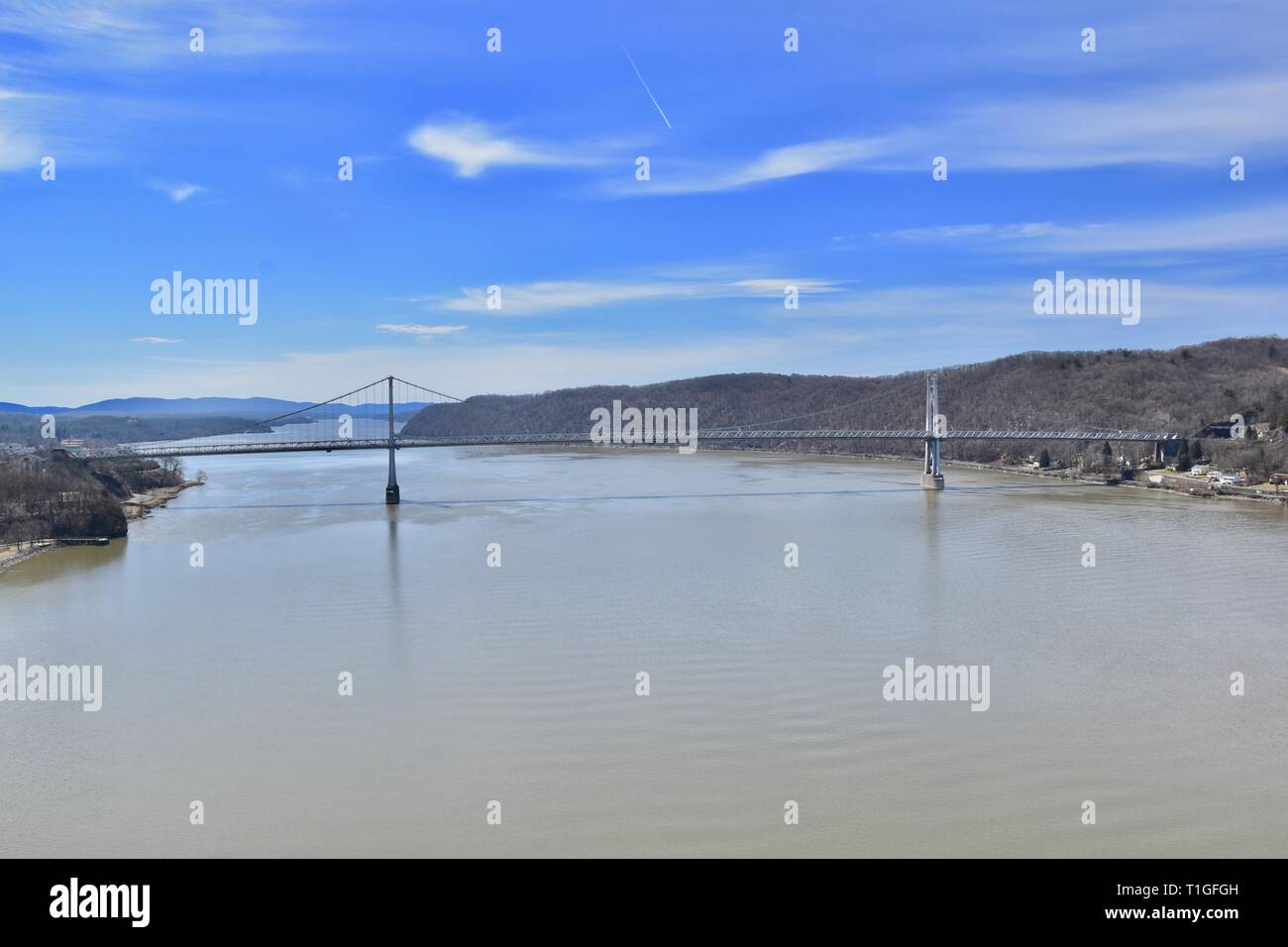 View of Poughkeepsie and the Hudson River as seen from the Walkway Over ...