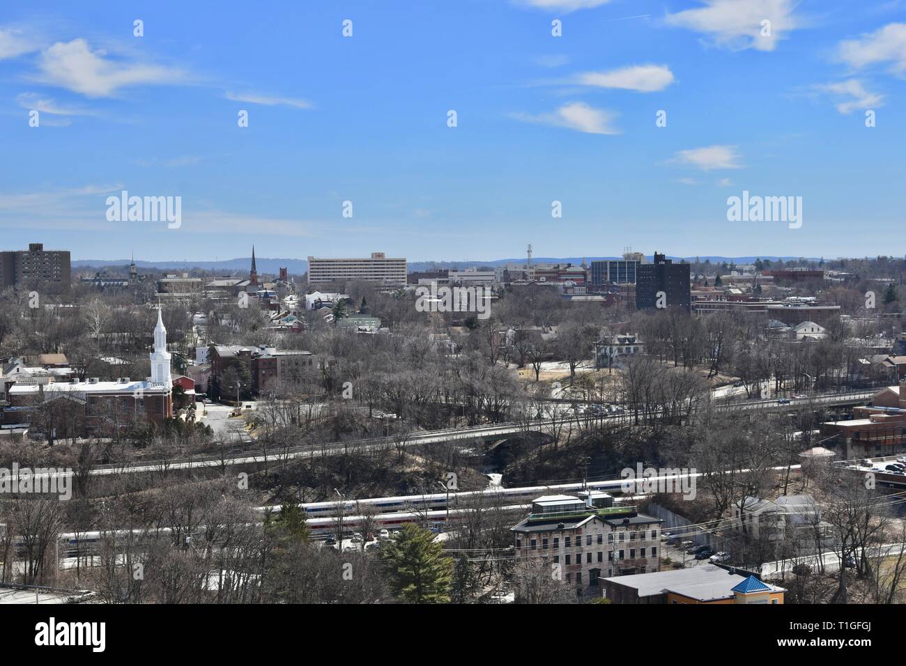 View of Poughkeepsie and the Hudson River as seen from the Walkway Over ...