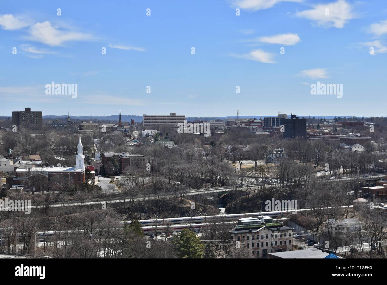 View of Poughkeepsie and the Hudson River as seen from the Walkway Over ...
