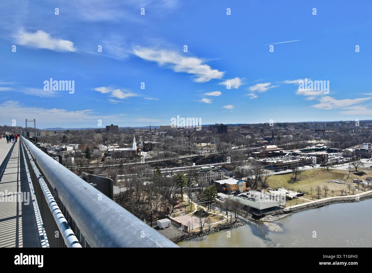 View of Poughkeepsie and the Hudson River as seen from the Walkway Over ...