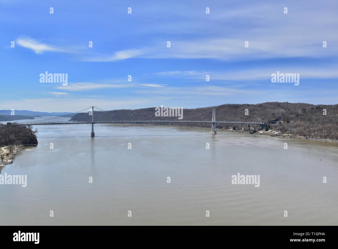 View of Poughkeepsie and the Hudson River as seen from the Walkway Over ...