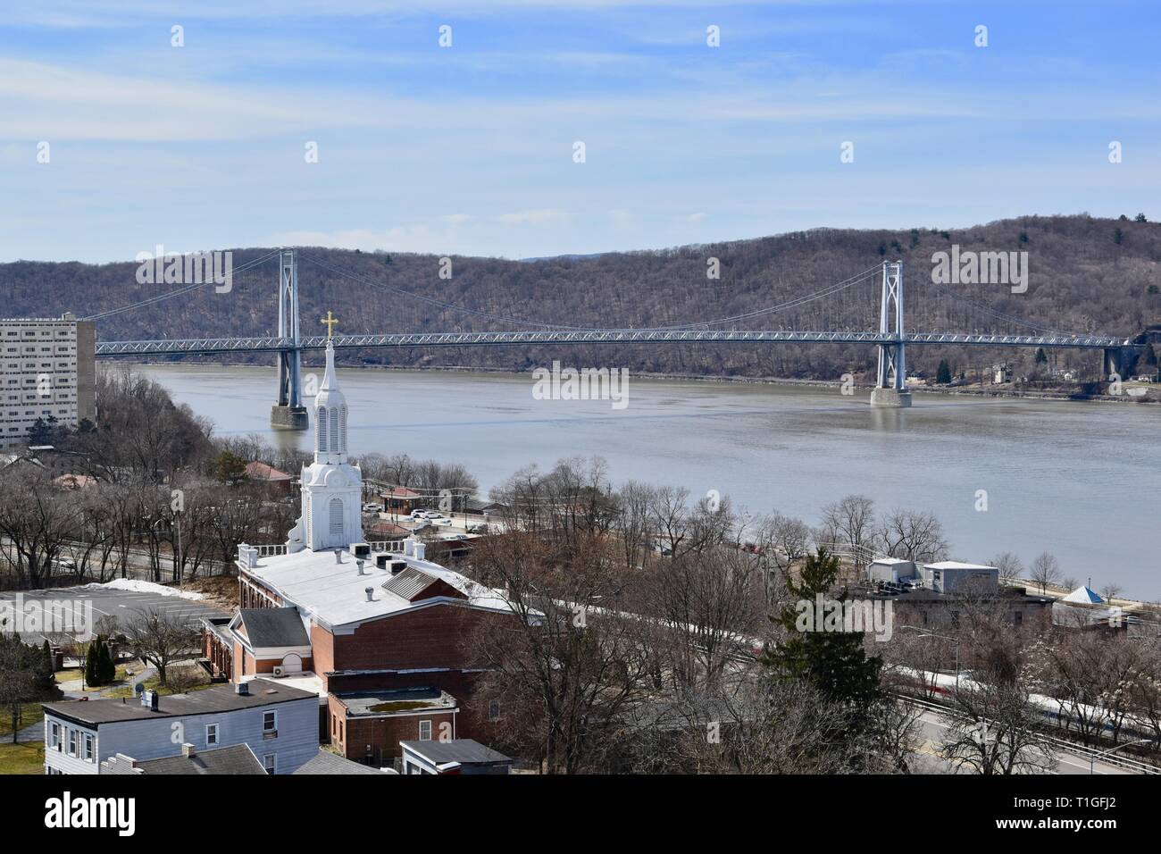 View of Poughkeepsie and the Hudson River as seen from the Walkway Over ...