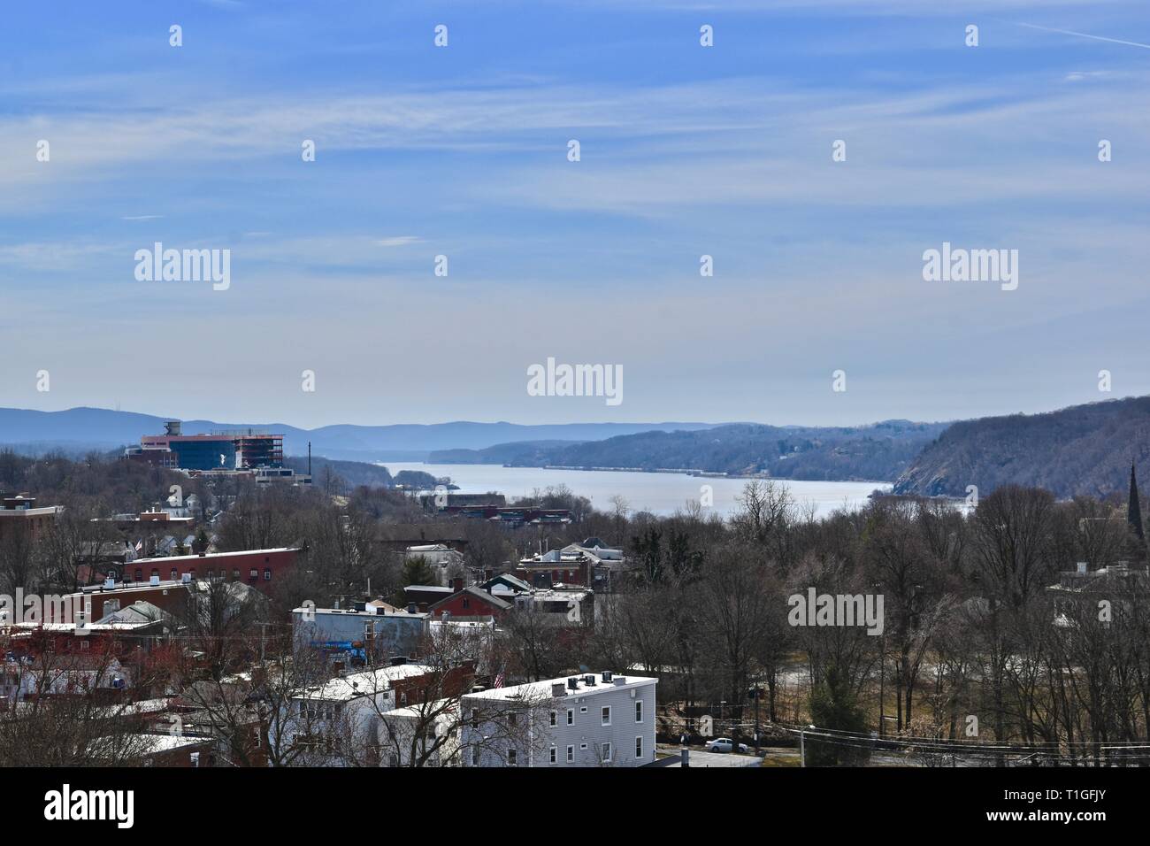 View of Poughkeepsie and the Hudson River as seen from the Walkway Over ...
