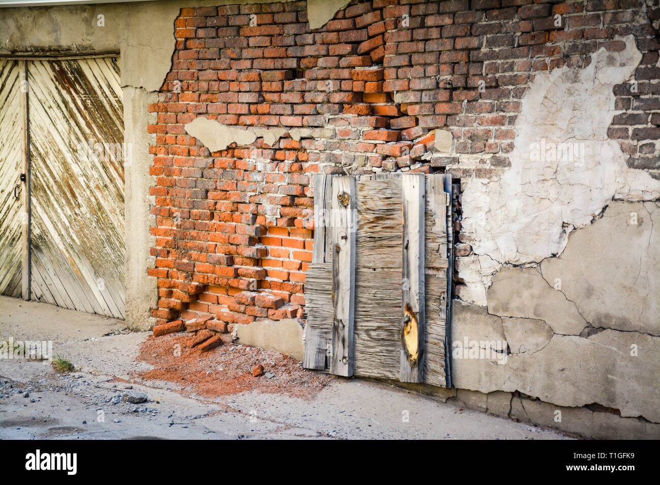 Old Brick Building Falling Apart