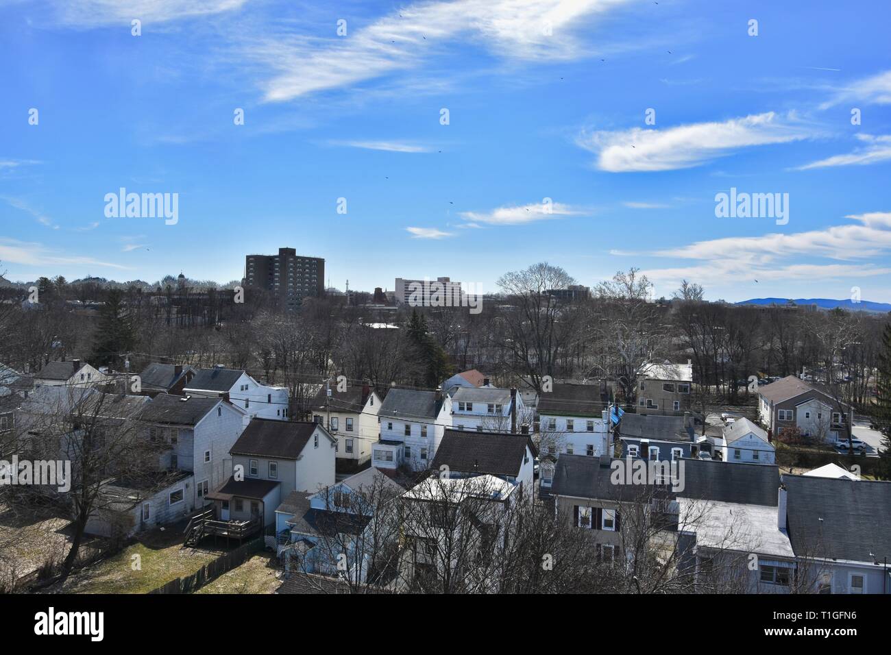View of Poughkeepsie and the Hudson River as seen from the Walkway Over ...