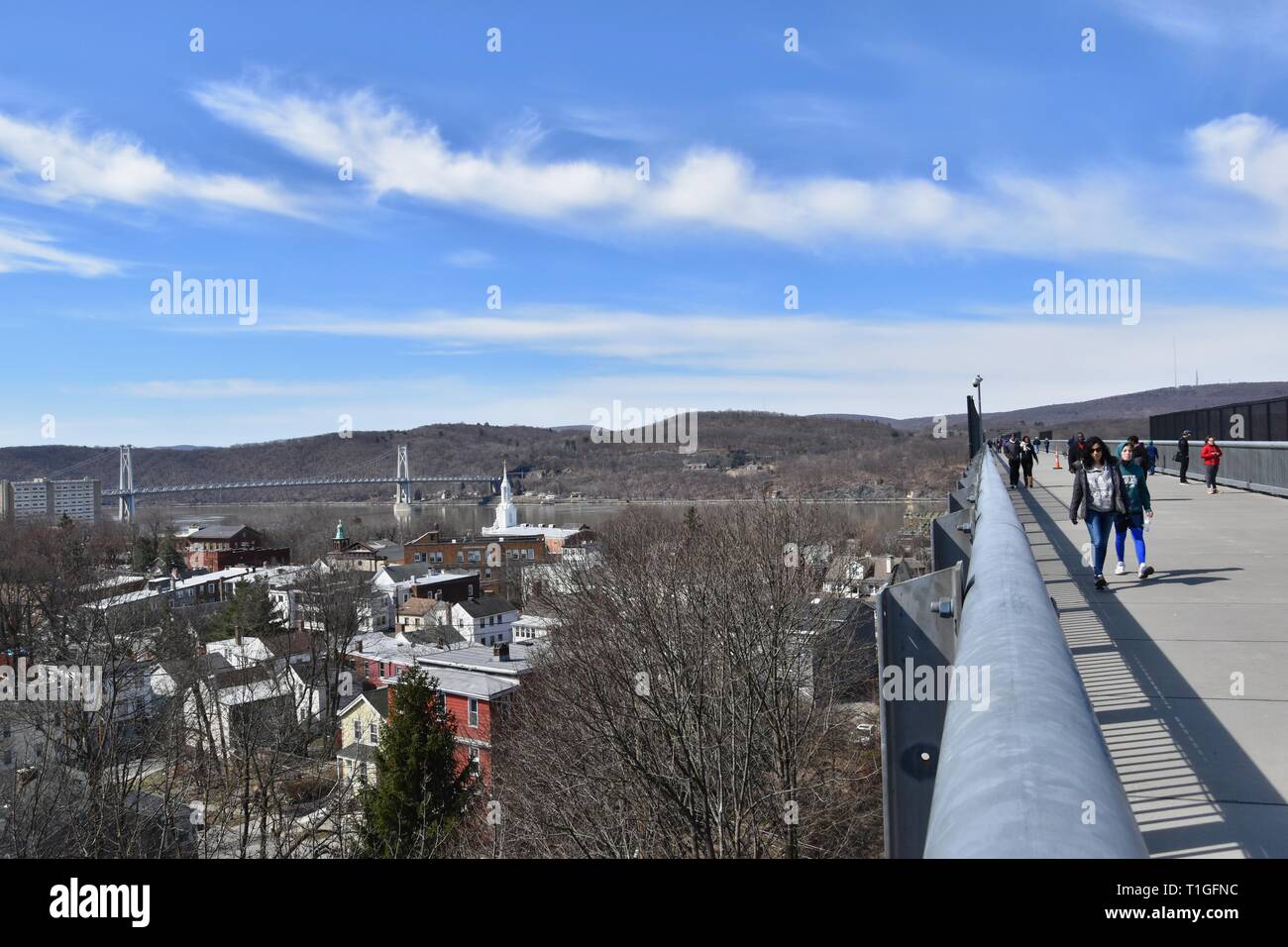 View of Poughkeepsie and the Hudson River as seen from the Walkway Over ...