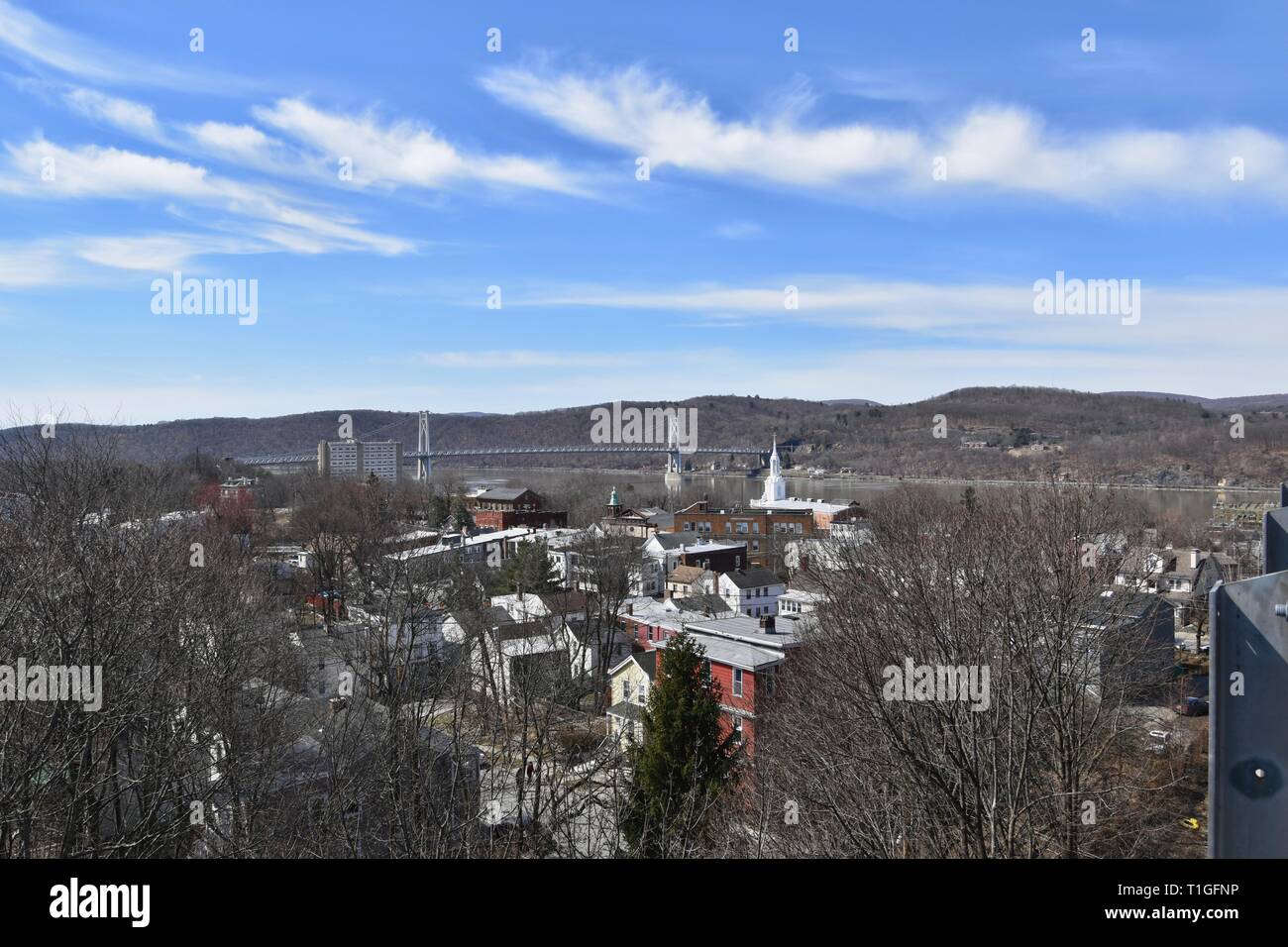 View of Poughkeepsie and the Hudson River as seen from the Walkway Over ...