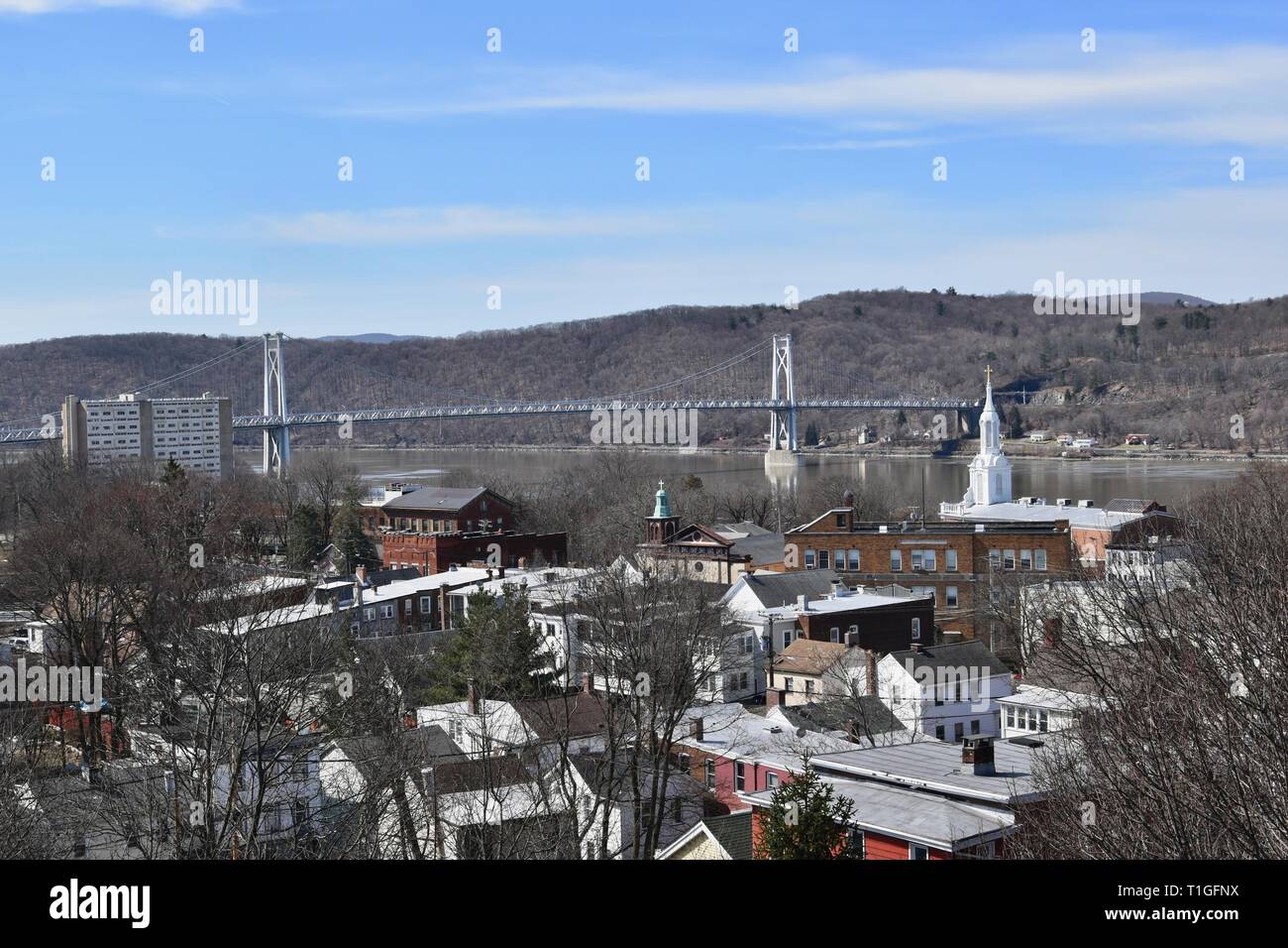 View of Poughkeepsie and the Hudson River as seen from the Walkway Over ...