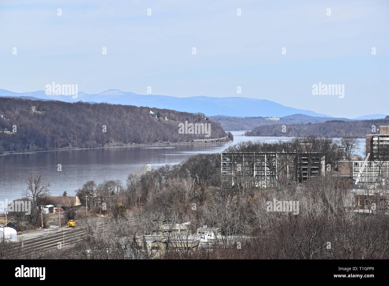 View of Poughkeepsie and the Hudson River as seen from the Walkway Over ...
