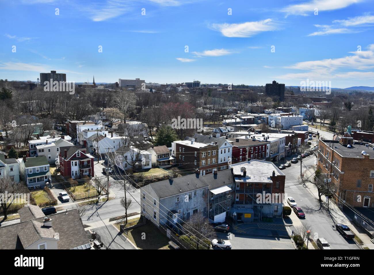 View of Poughkeepsie and the Hudson River as seen from the Walkway Over ...