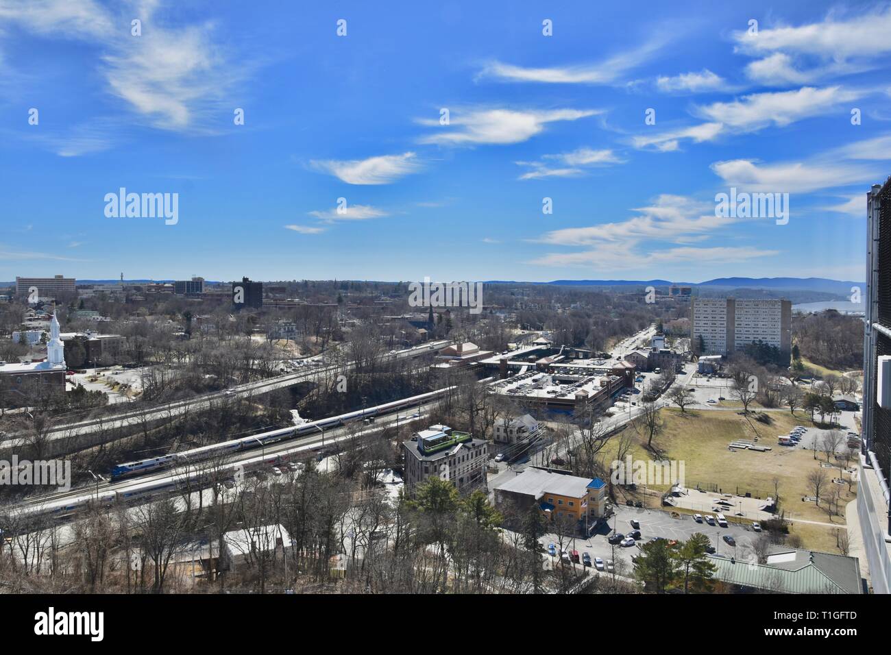View of Poughkeepsie and the Hudson River as seen from the Walkway Over ...