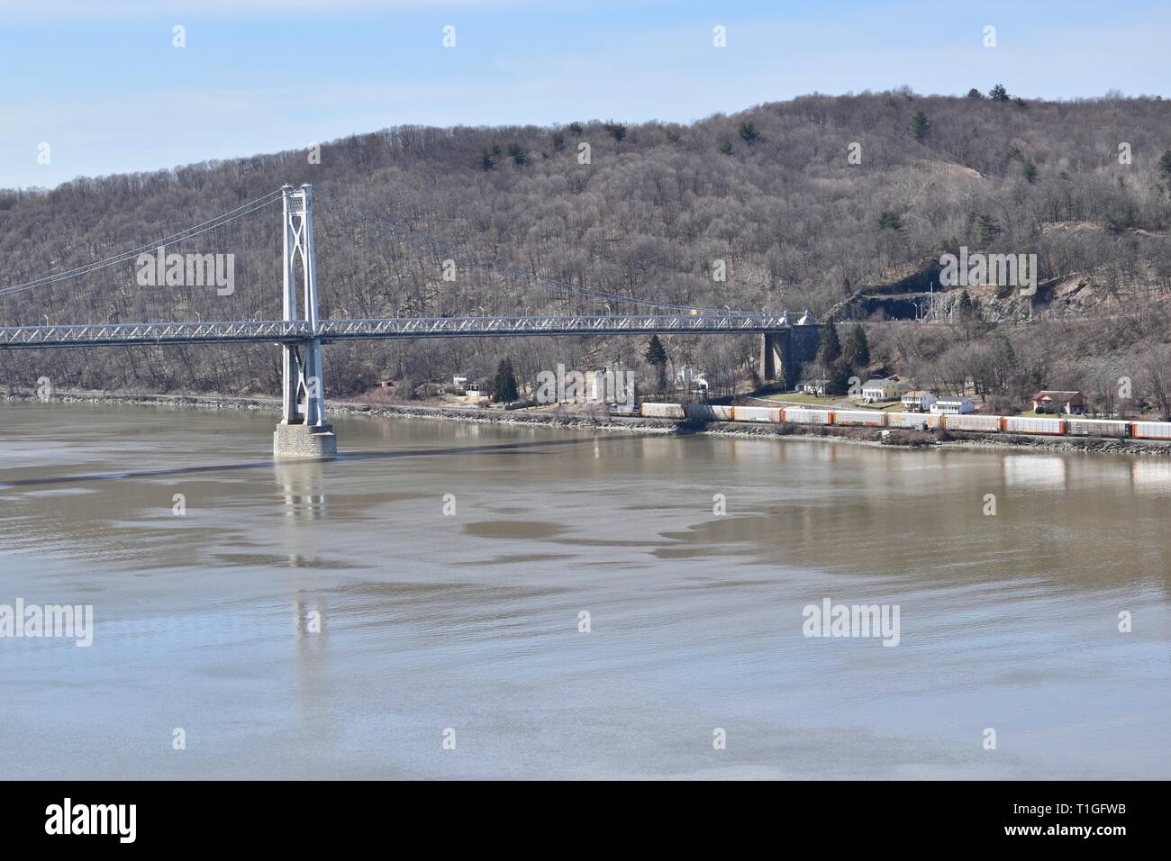 View of Poughkeepsie and the Hudson River as seen from the Walkway Over ...