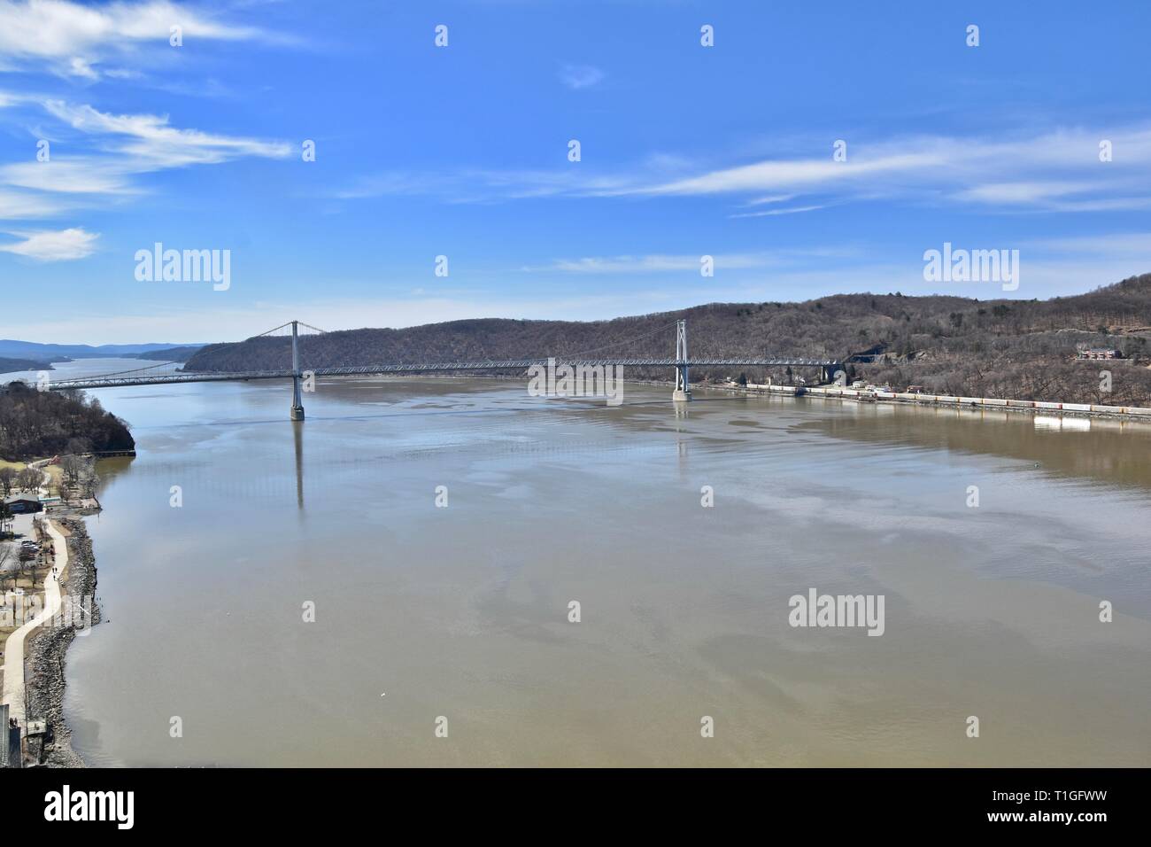 View of Poughkeepsie and the Hudson River as seen from the Walkway Over ...