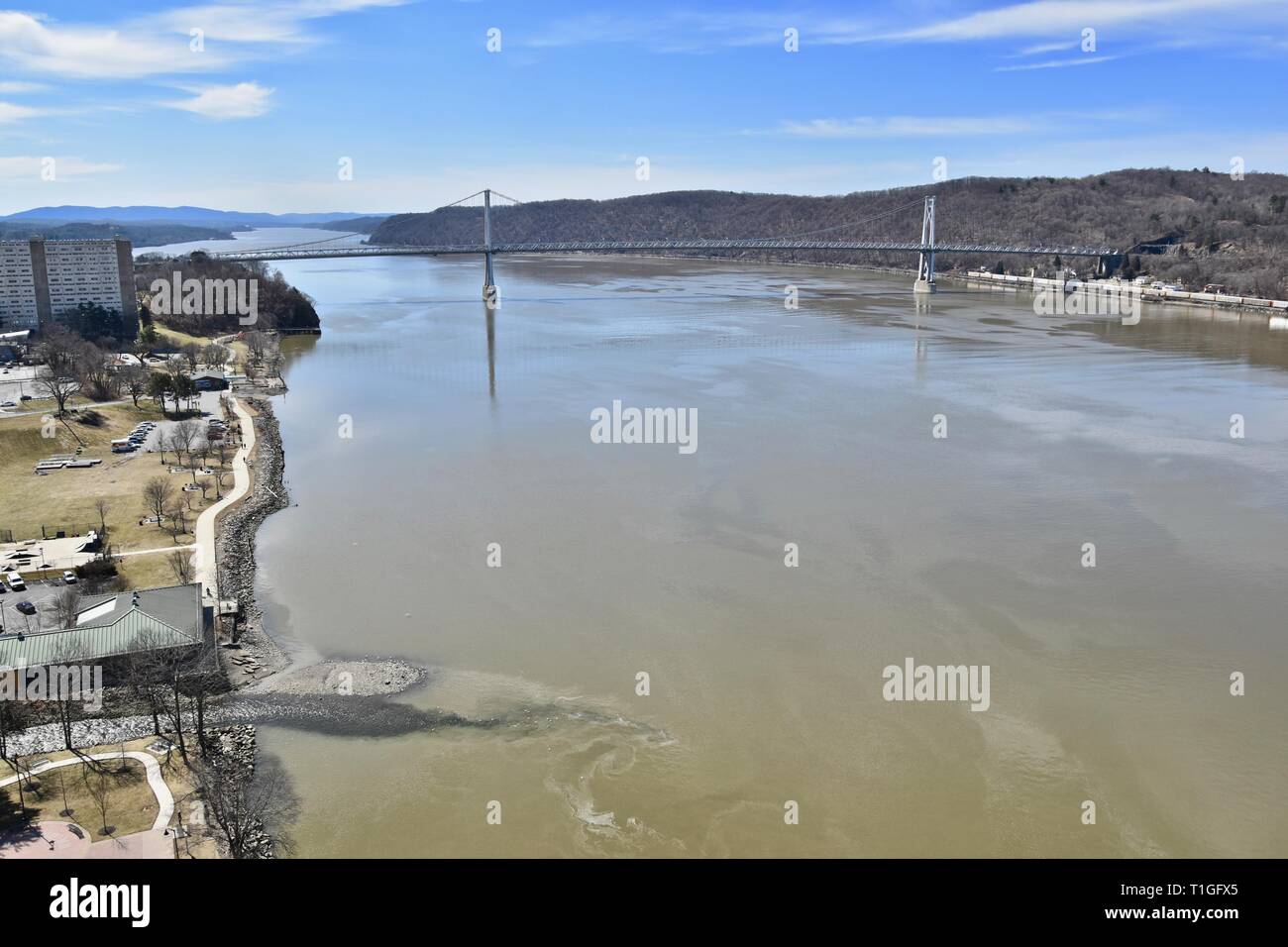 View of Poughkeepsie and the Hudson River as seen from the Walkway Over ...