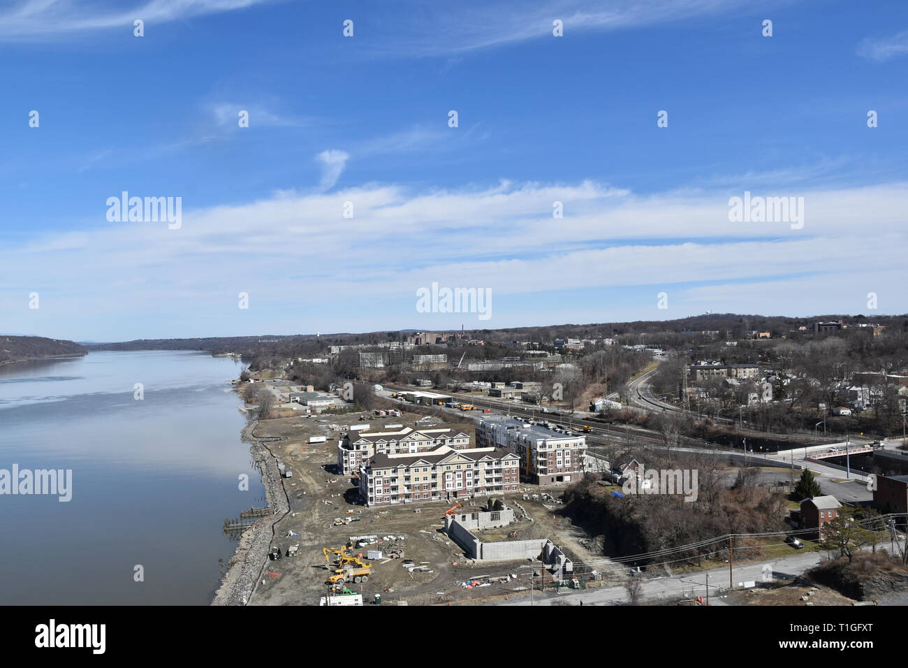 View of Poughkeepsie and the Hudson River as seen from the Walkway Over ...