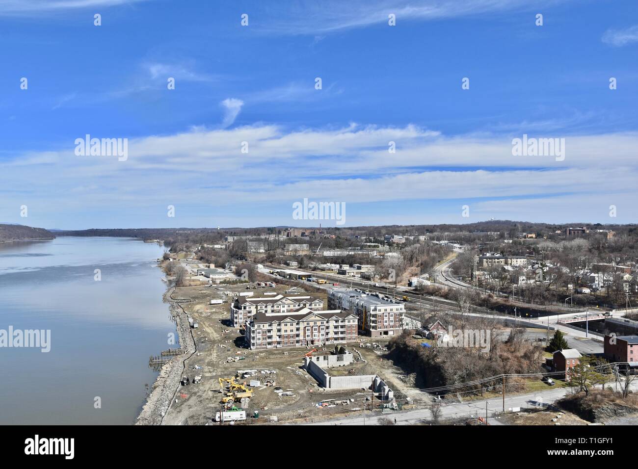 View of Poughkeepsie and the Hudson River as seen from the Walkway Over ...